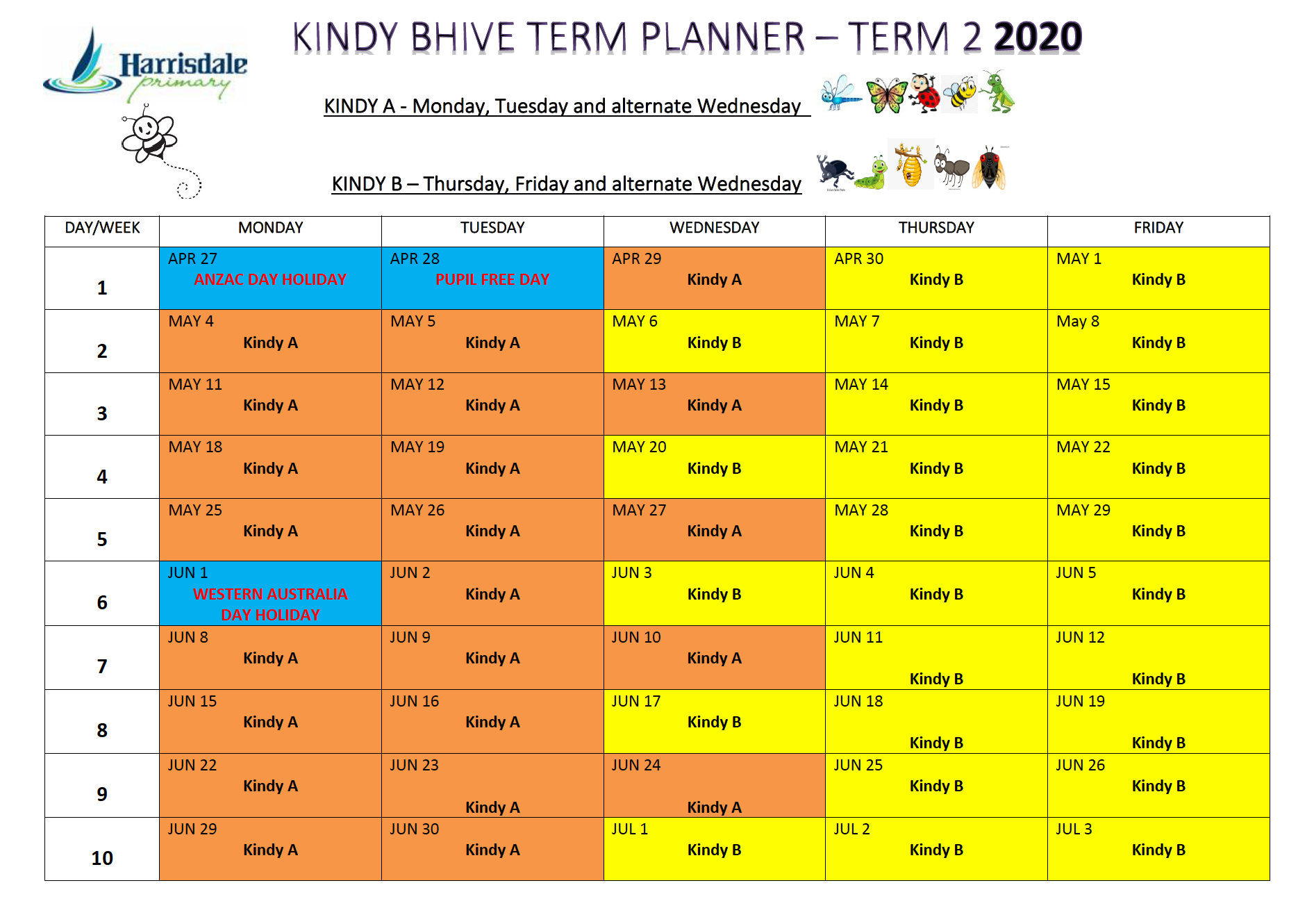 2020 Term 2 B Hive Planner - Harrisdale Primary School