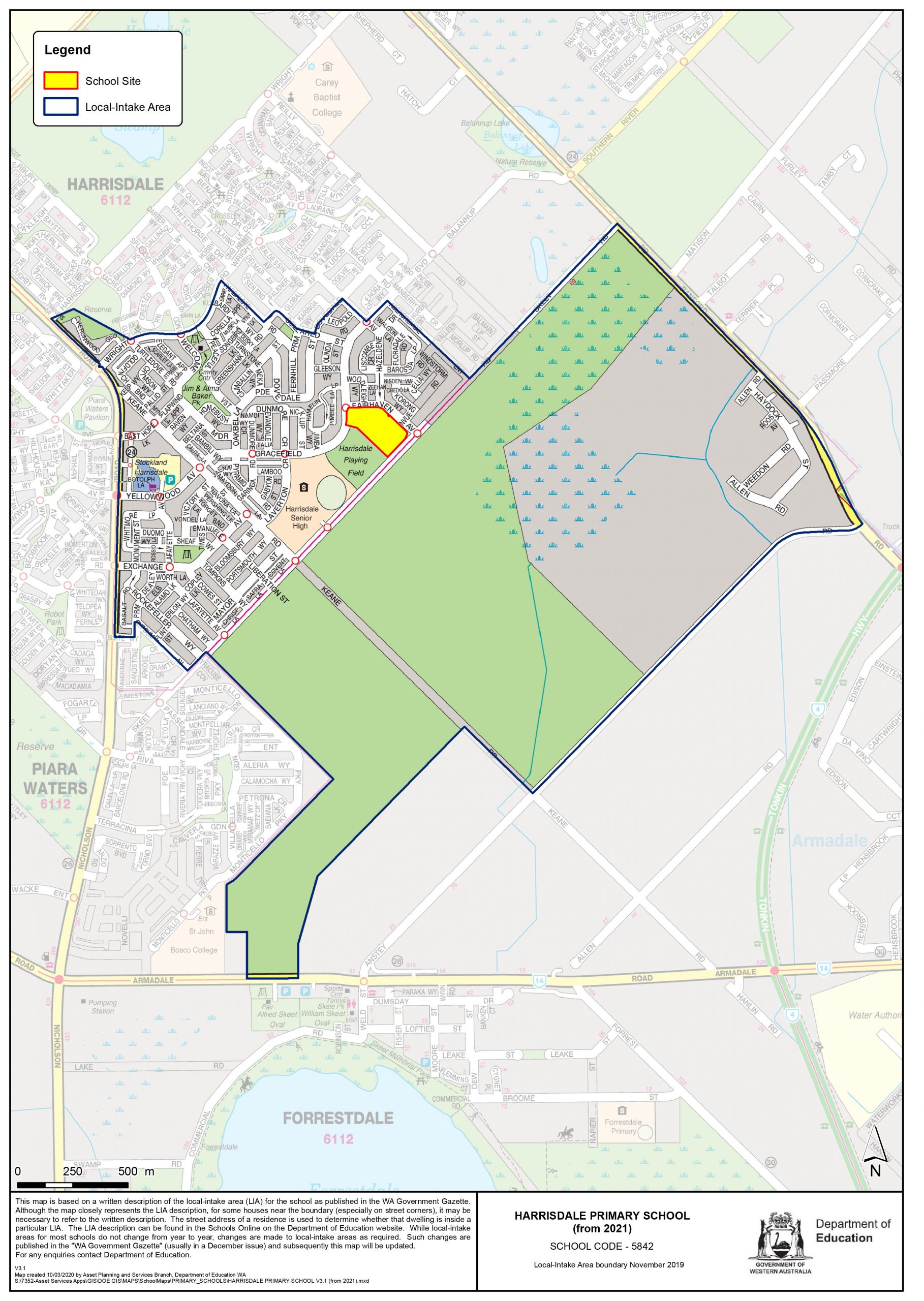 Intake Area Map - Harrisdale Primary School
